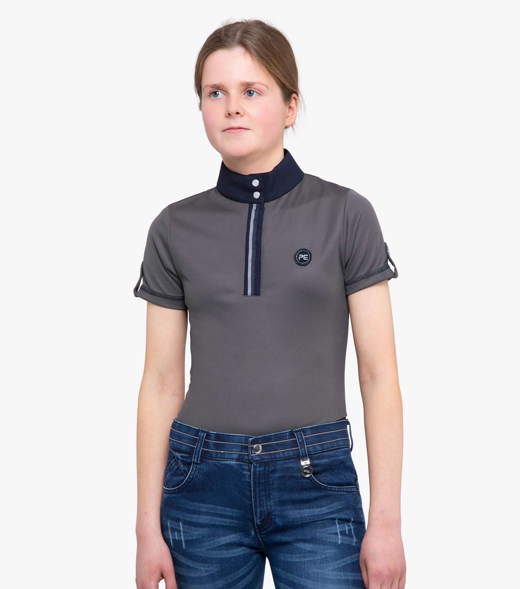 Premier Equine Mini Amia Girls Technical S/S Horse Riding Top