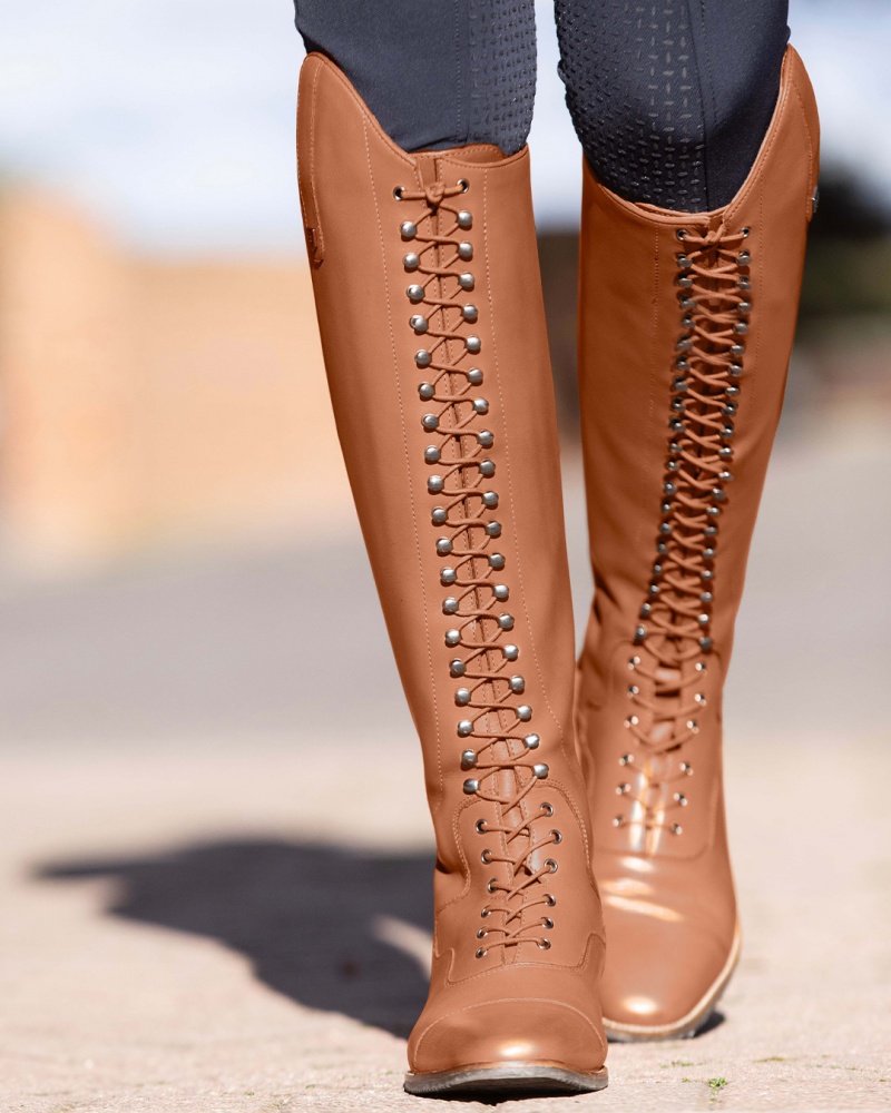 Premier Equine Ladies Maurizia Lace Front Tall Leather Riding Boot